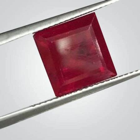 Lab Created Ruby With Inclusion Square Cubic Zirconia CZ Natural Synthetic Gemstones On