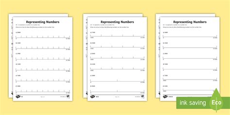 Lower Ability Year 4 Representing Numbers On A Blank Number Line Worksheets