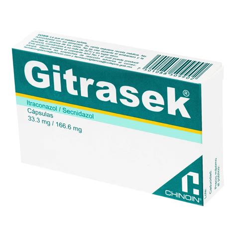 Gitrasek 33 3mg 166 6mg Con 12 Capsulas Itraconazol Secnidazol