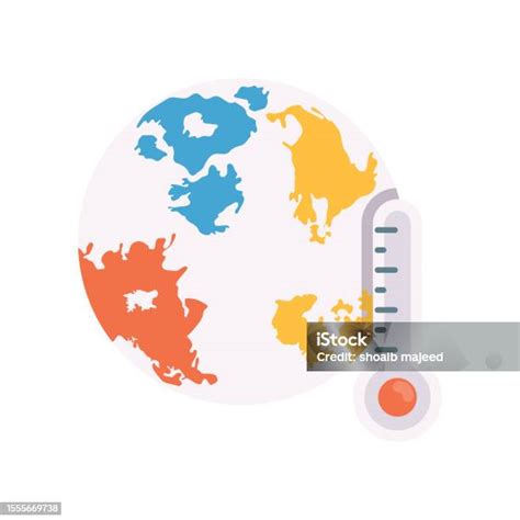 지구 온도 벡터 플랫 아이콘 디자인 그림입니다 자연과 생태 흰색 배경에 기호 Eps 10 파일 개념에 대한 스톡 벡터 아트 및 기타 이미지 Istock