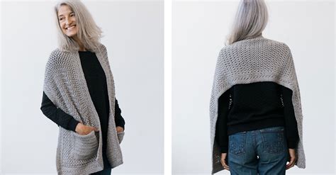 Parlor Pocket Shawl Free Crochet Pattern Tcf