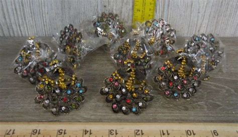 Peacock Napkin Rings Dunker Auction