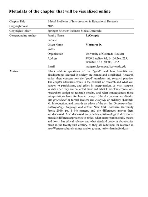 Pdf Ethics In Interpretation