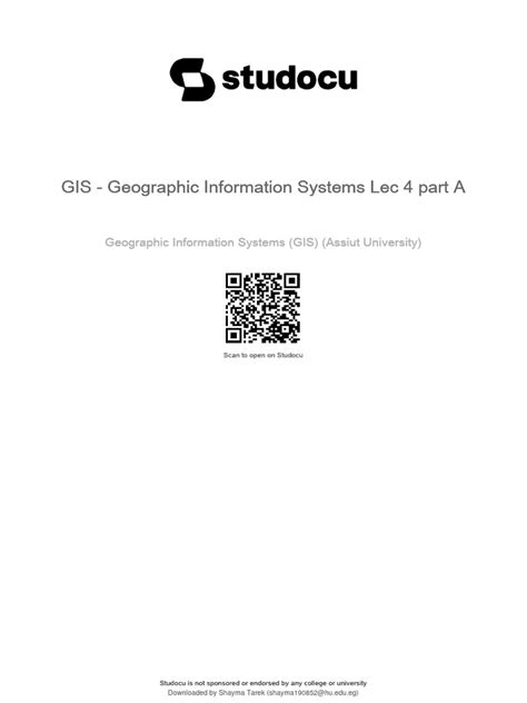Gis Geographic Information Systems Lec 4 Part A Pdf Teaching Methods And Materials