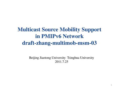 Ppt Multicast Source Mobility Support In Pmipv6 Network Draft Zhang