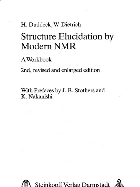 Structure Elucidation By Modern Nmr 92 Duddeck Pdf