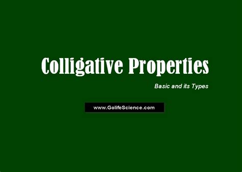 Colligative Properties Basic Explanation For Babes