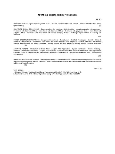 advanced digital signal processing pdf spectral density digital