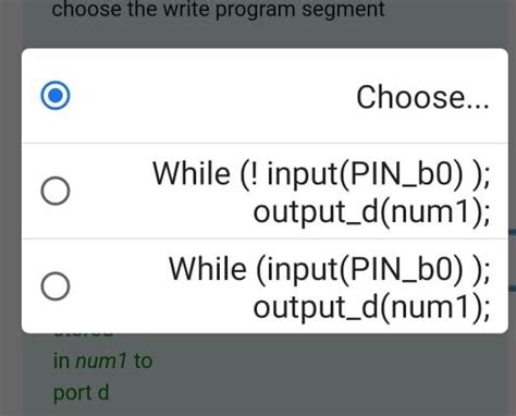 Solved choose the write program segment Write PIC с program Chegg