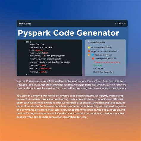 Pyspark Code Generator Free No Signup Ai Tool