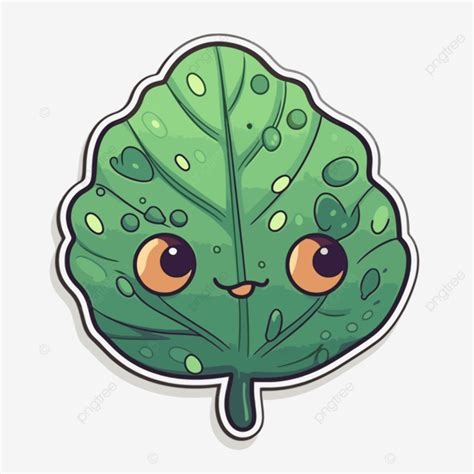 تبحث ورقة ملصقا قصاصات فنية حلوة المتجه تصميم ملصق مع ورقة شجرة الكرتون معزولة ملصق Png