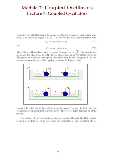 module 7 coupled oscillators lecture 7 coupled oscillators pdf normal mode resonance