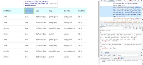 Angular Material Table Style Tutorial Custom Text And Background Color
