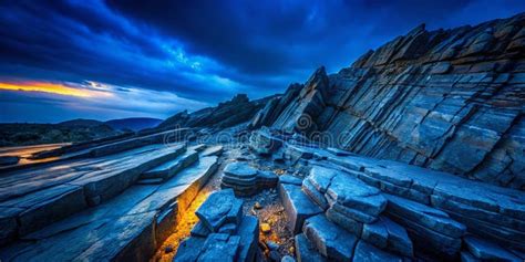 Unveiling The Secrets Of A Normal Fault Nighttime Geology Reveals Rock Formation Processes Stock