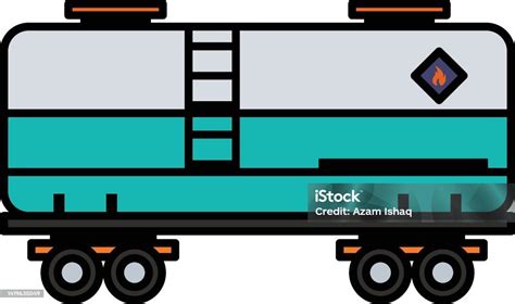 철도 왜건 석유 탱크 개념 액체 운반 원통형 유조선 벡터 컬러 아이콘 디자인 원유 및 천연 액체 가스 기호 석유 및 가솔린 기호 전력 및 에너지 시장 재고 그림 강철에 대한