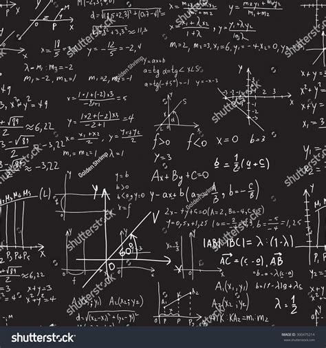 Seamless Endless Pattern Background Handwritten Mathematical Stock Vector Royalty Free 300475214