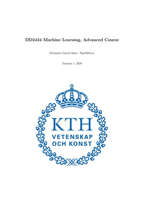 Adv Ml A2 1 Bella Assignment For Ml Dd2434 Machine Learning