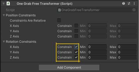 C How Do I Lock The Rotation Of A Grabbed Object With Unity Oculus