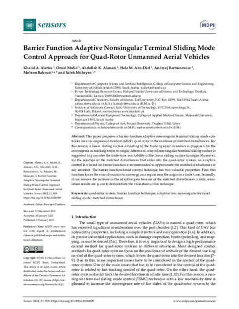 Pdf Barrier Function Adaptive Nonsingular Terminal Sliding Mode