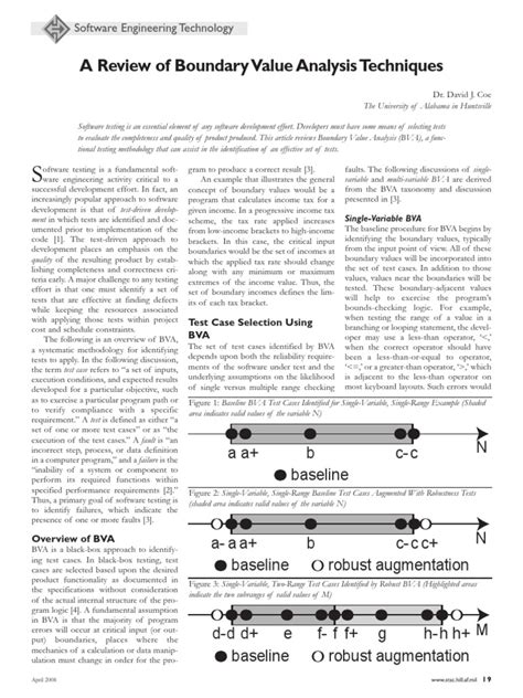 A Review Of Boundary Value Analysis Techniques Pdf Software Testing Software Development