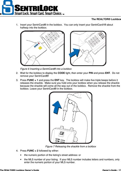 SentriLock P10100 REALTOR Lockbox NXT Wireless Electronic Lockbox User Manual