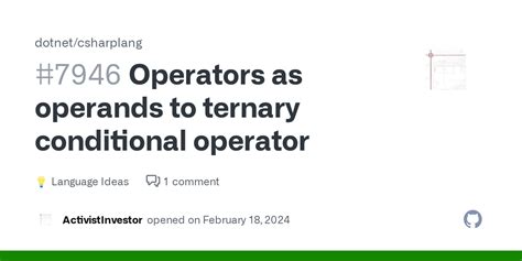 Operators As Operands To Ternary Conditional Operator · Dotnet Csharplang · Discussion 7946