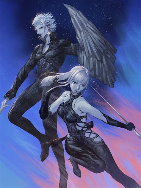 Omega F And Omega M Final Fantasy And 1 More Drawn By Lmin Danbooru