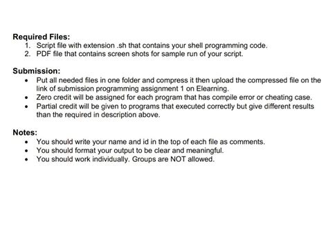 Solved Objective Develop Unix Shell Script Description