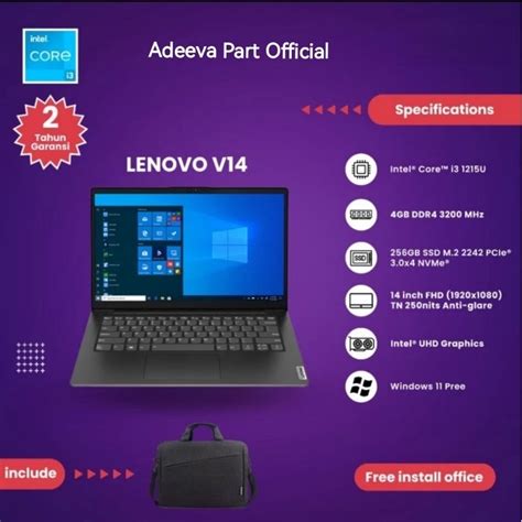 Jual Laptop Lenovo V Intel Core I U Gb Ram Gb Ssd Fhd Dos Shopee Indonesia
