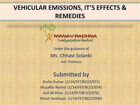 Vehicular Emission Its Effects And Remedies Pptx