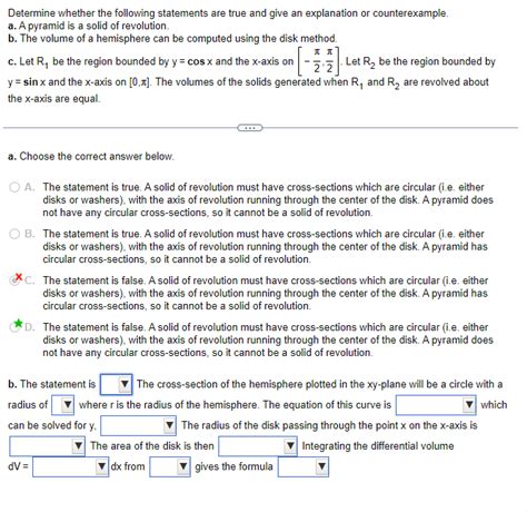 Solved Determine Whether The Following Statements Are True Chegg