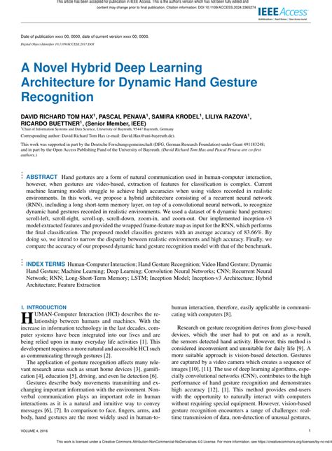 Pdf A Novel Hybrid Deep Learning Architecture For Dynamic Hand Gesture Recognition