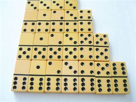 Bakelite Domino Tiles Butterscotch Double 6 Complete Set Fl Etsy