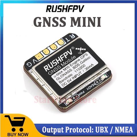 Rush Fpv Gnss Mini M10 Ubx Nmea Dual Protocol Gps Module Built In Ceramic Antenna For Rc