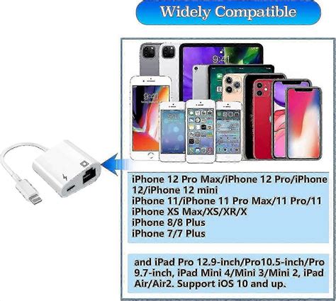Lightning To Ethernet Adapter [compatible With Apple Mfi Certified] 2 In 1 Rj45 Ethernet Lan