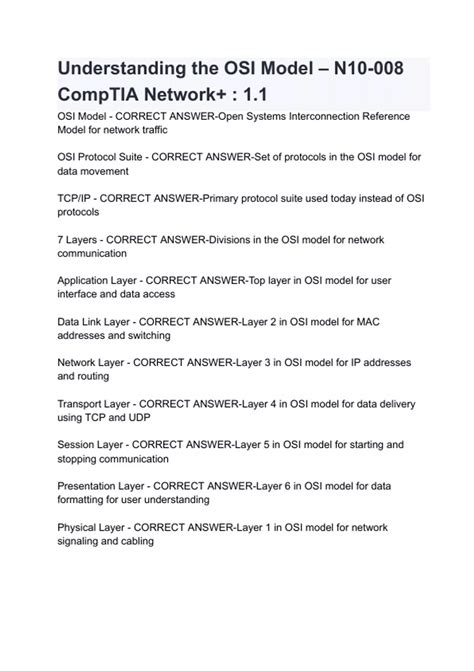 Understanding The Osi Model N10 008 Comptia Network 1 1 Nha Stuvia Nl