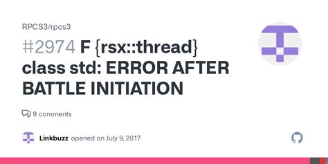 F Rsxthread Class Std Error After Battle Initiation · Issue 2974 · Rpcs3rpcs3 · Github