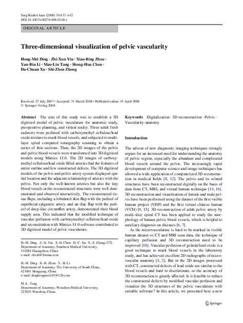 Pdf Three Dimensional Visualization Of Pelvic Vascularity