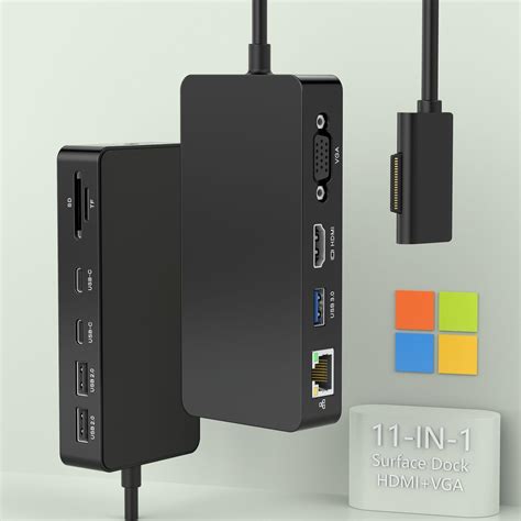 Surface Pro Docking Station With 60w Power Surface Dock Triple Display 4k Hdmi Vga Microsoft