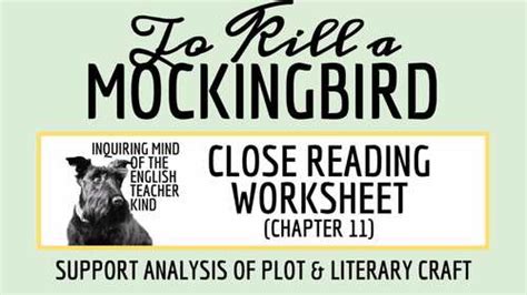 To Kill A Mockingbird Chapter 11 Close Reading Analysis Worksheet And