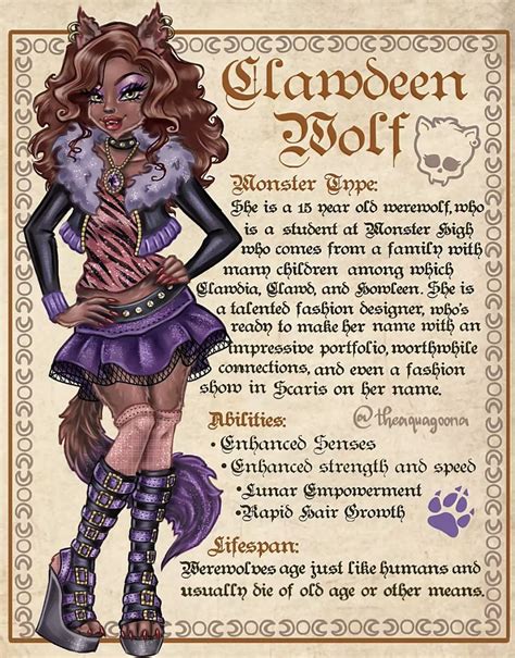 Clawdeen Wolf In Meatical Creeptures Series Monster High Wolf Name