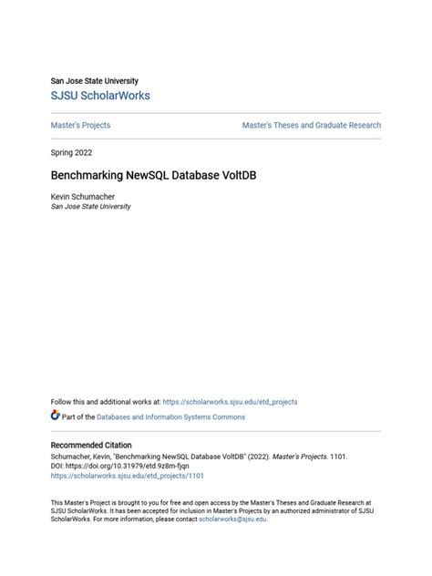 Benchmarking Newsql Database Voltdb Download Free Pdf Databases No Sql