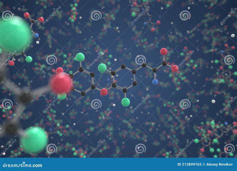 Levothyroxine Molecular Structure Isolated On Grey Royalty Free Illustration
