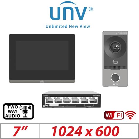 2mp Uniview Video Doorbell Intercom Villa Door Station Bundle 6 Port Poe Switch Kit 201s 372s