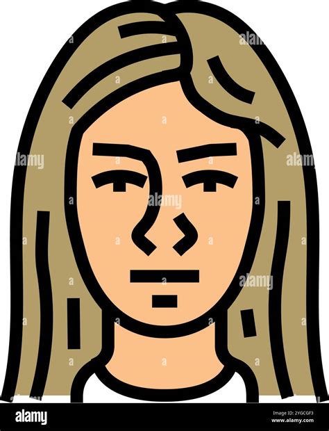 Determination Woman Expression Color Icon Vector Illustration Stock