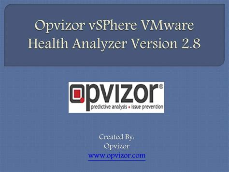 Ppt Opvizor Vsphere Vmware Health Analyzer Version 28 Powerpoint