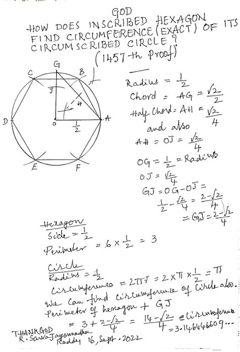 pdf how does inscribed hexagon find the exact circumerence of its
