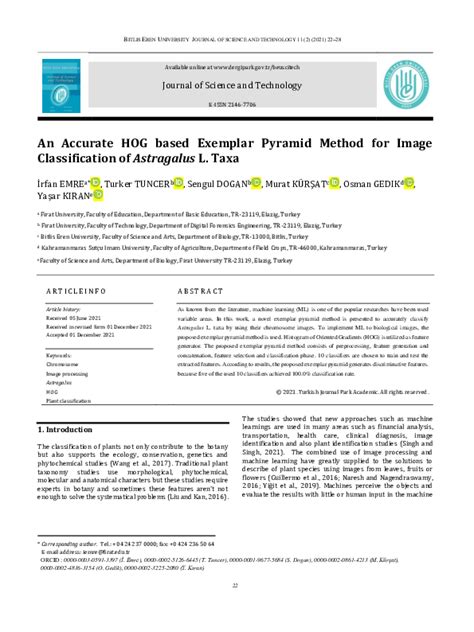 Pdf An Accurate Hog Based Exemplar Pyramid Method For Image Classification Of Astragalus L Taxa