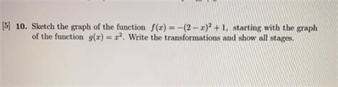 Solved 10 Sketch The Graph Of The Function Fx−2−x21