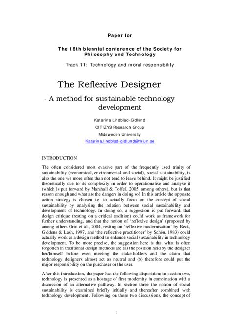 Pdf The Reflexive Designer A Method For Sustainable Technology